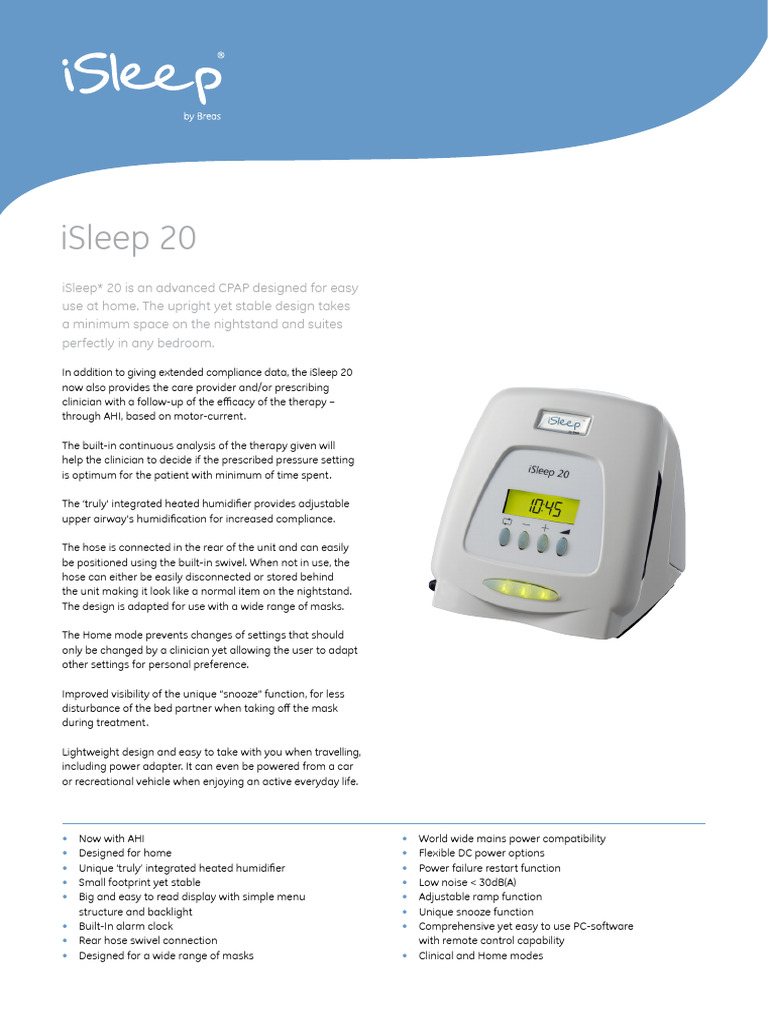 ISleep20 ProdSpec en DOC1543385 | PDF | Manufactured Goods