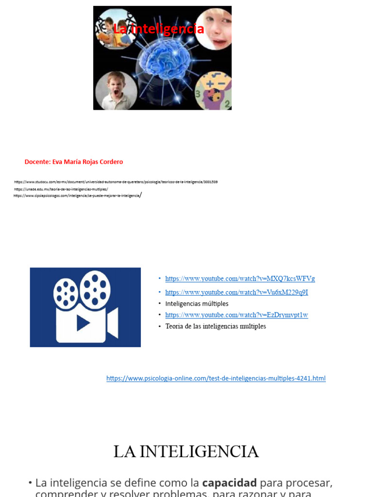 La Inteligencia | PDF | Inteligencia | Cociente de inteligencia