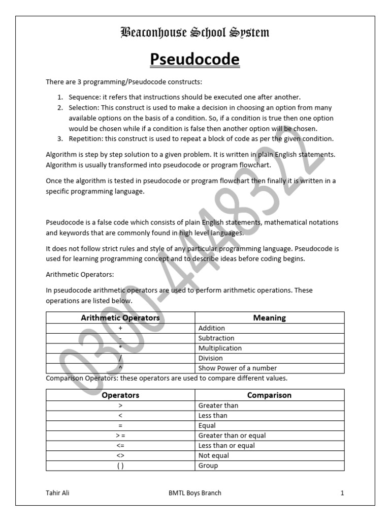 Pseudocode Notes | PDF | Algorithms | Control Flow Pseudocode Notes | PDF | Algorithms | Control Flow