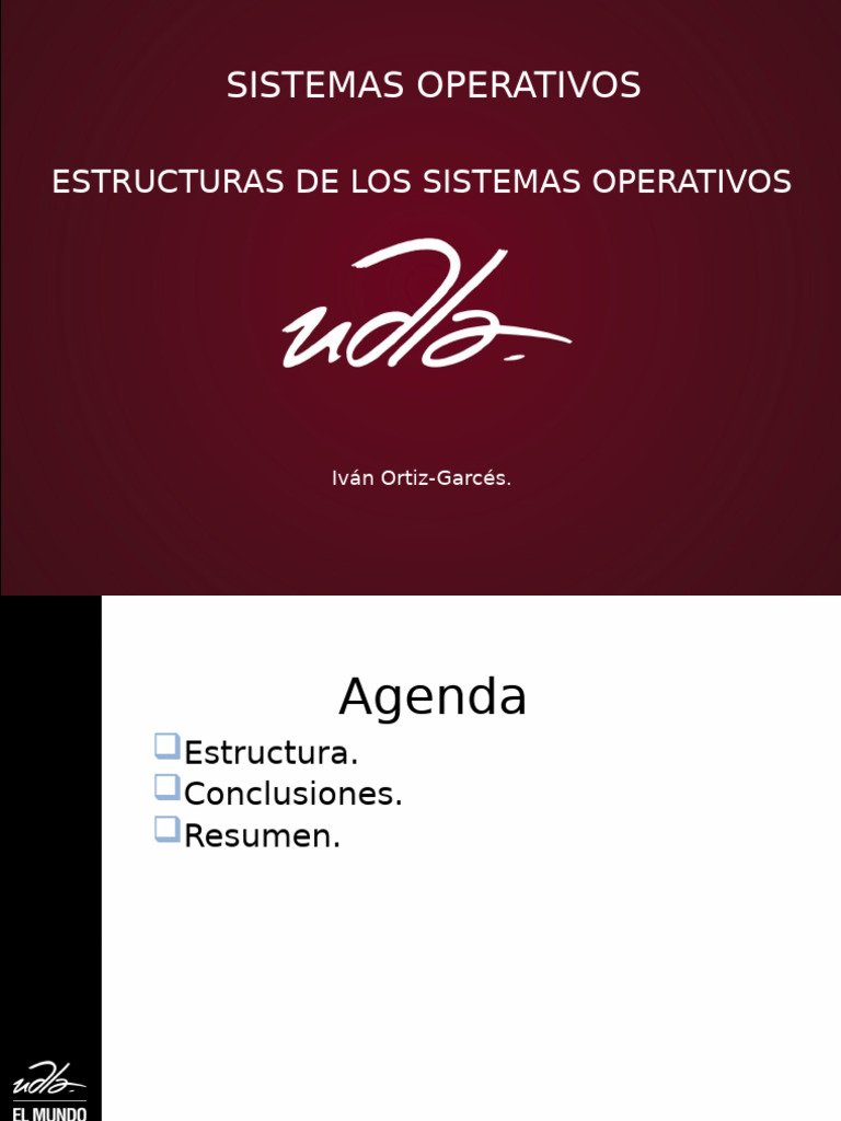 Clase#2.1 Estructuras de Los Sistemas Operativos | PDF