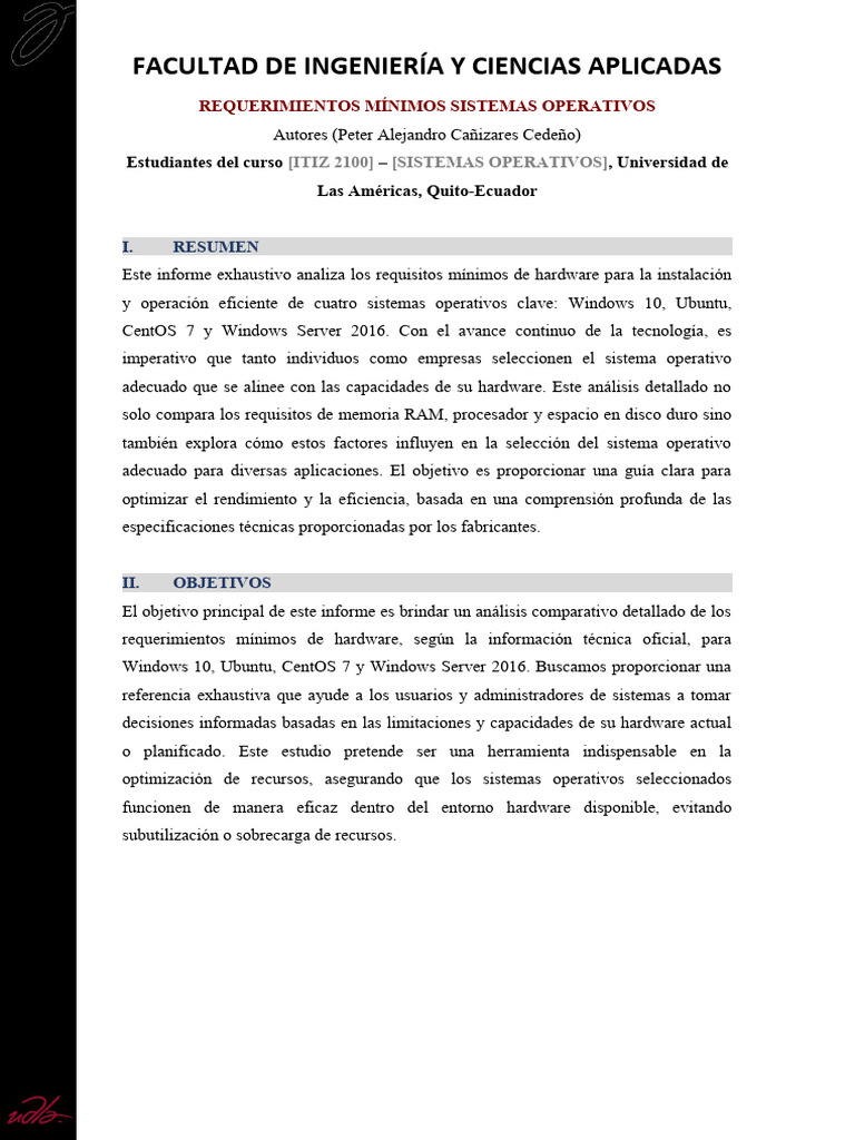 Informe Requerimientos Mínimos Sistemas Operativos Semana#2 (Cañizares ... Informe Requerimientos Mínimos Sistemas Operativos Semana#2 (Cañizares ...
