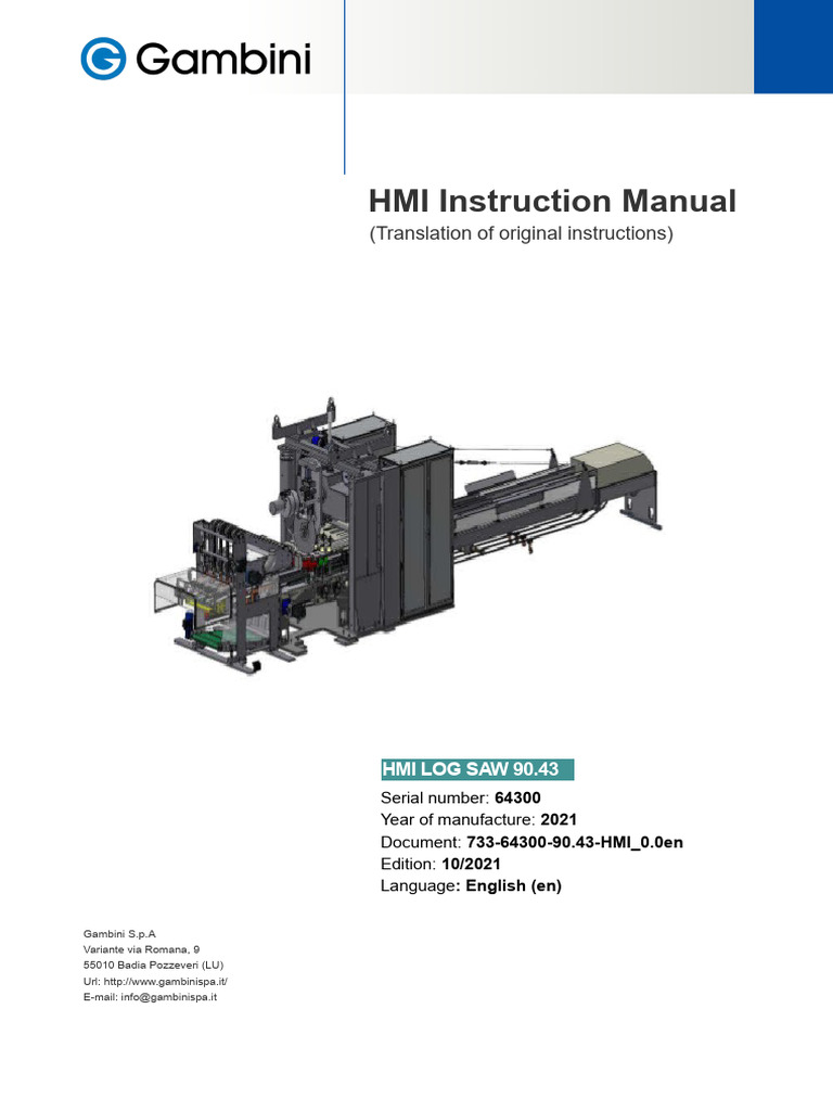 Manual HMI LOG SAW 90.43 | PDF | User Interface | Touchscreen