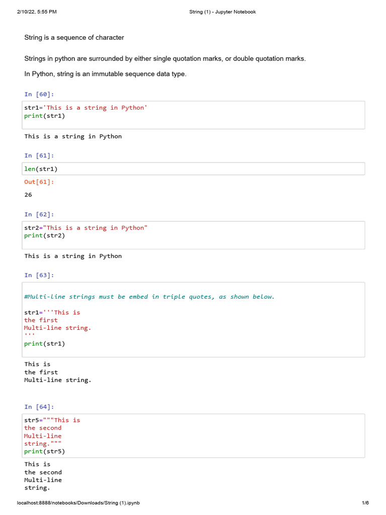 String | PDF | String (Computer Science) | Notation