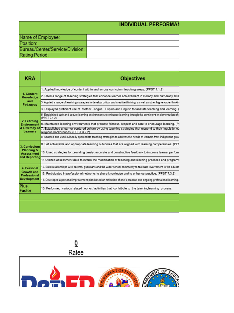 Ipcrf 2023-2024 For Proficient Teacher Ti-Tiii (Automated) | PDF | Learning | Educational Assessment
