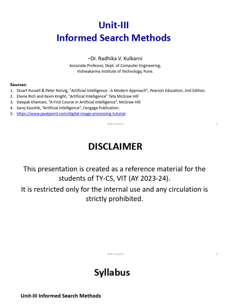 Unit III-Informed Search Methods | Download Free PDF | Mathematical Optimization | Theoretical ...