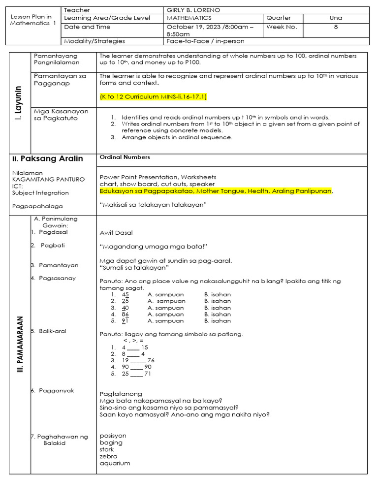 CO1-Mathematics ORDINAL | PDF
