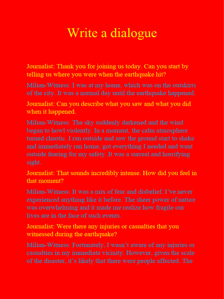 Write A Dialogue | PDF