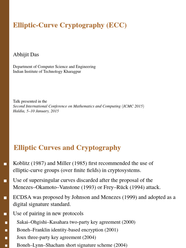 ECC | PDF | Public Key Cryptography | Abstract Algebra