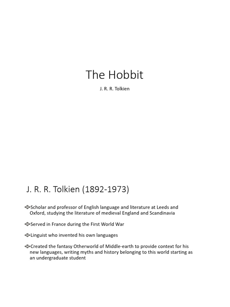 Hobbit Slides 2 | PDF | The Hobbit | Hobbit