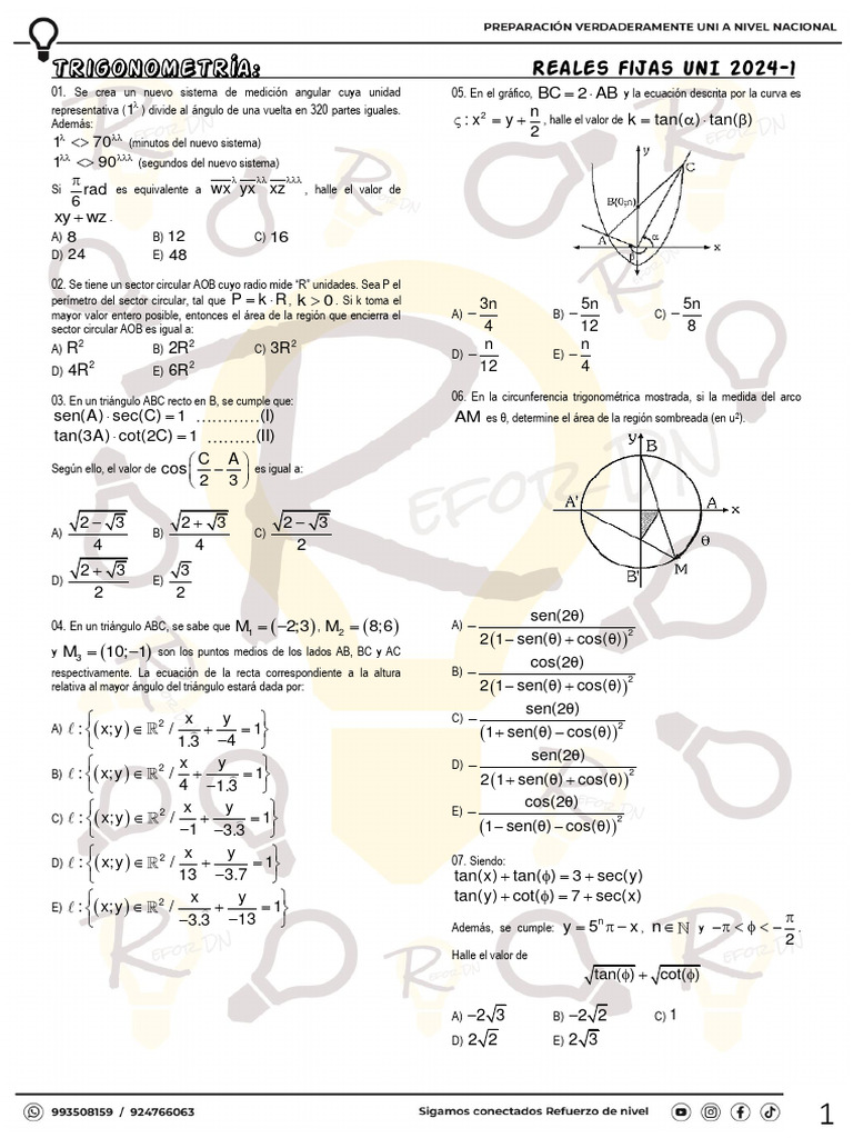 Problemas de Trigonometría Avanzada | PDF | Trigonometría | Triángulo