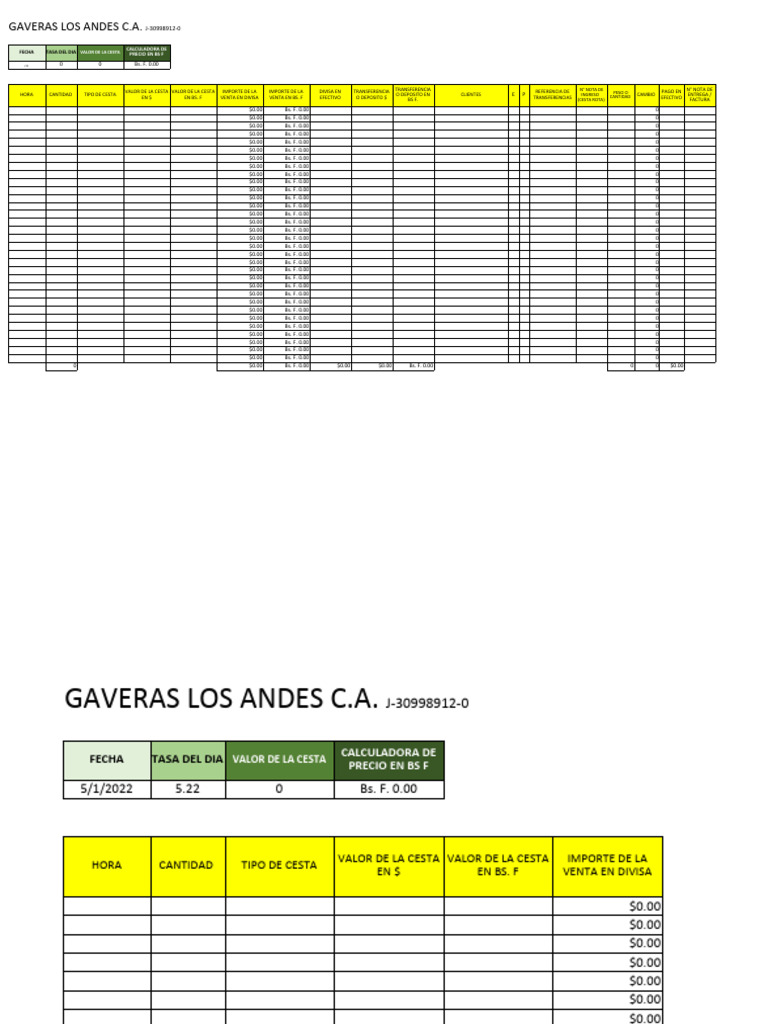 FORMATO CONTROL VENTAS-MATERIALES ABRIL 2023 | PDF