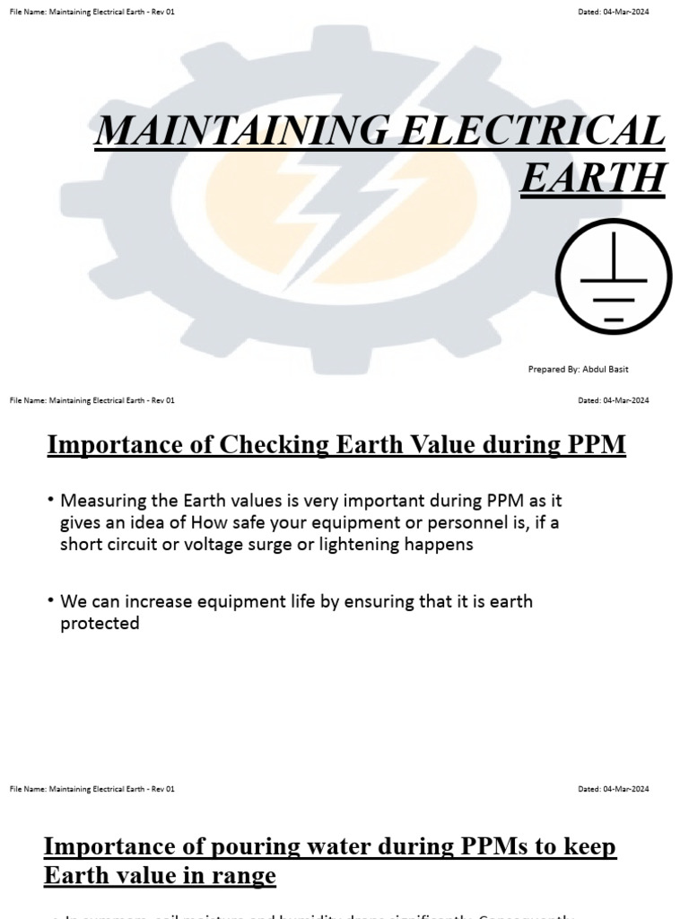 Maintaining Electrical Earth - Rev 01 | PDF