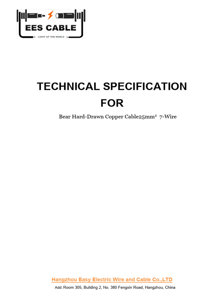 BS HDBC 25mm2 7c2.1 - EES CABLE SPECIFICATION | PDF | Electrical Conductor | Electrical Wiring