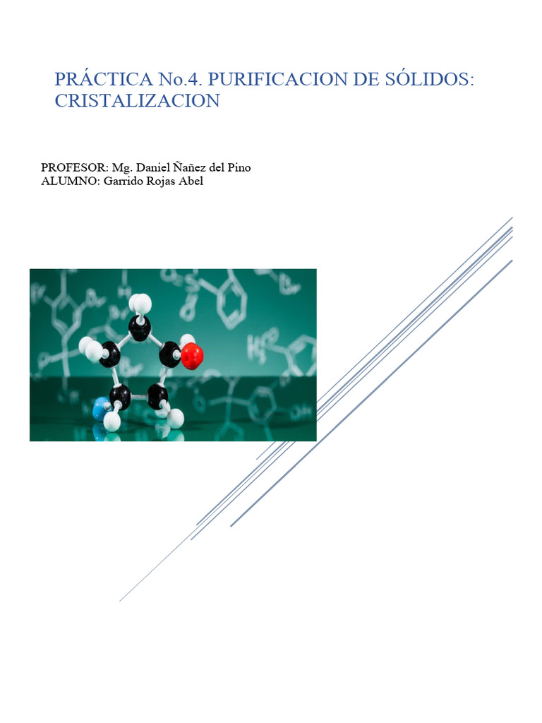PRÁCTICA No.4. PURIFICACION DE SÓLIDOS | PDF | Cristalización | Solvente