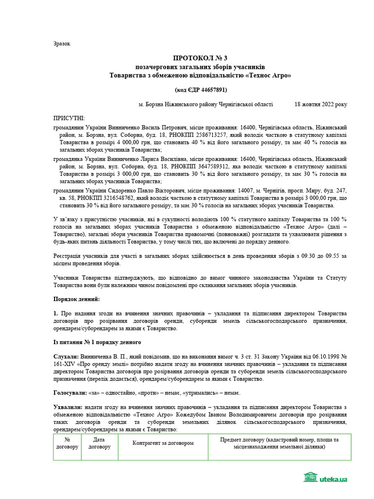 Зразок протоколу | PDF