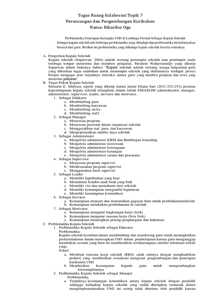 Tugas Ruang Kolaborasi Topik 7 | PDF
