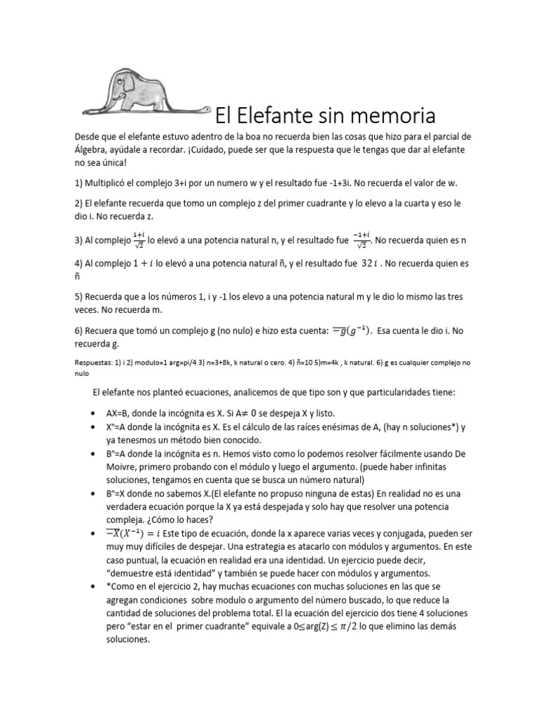 El Elefante Sin Memoria | PDF | Ecuaciones | Exponenciación