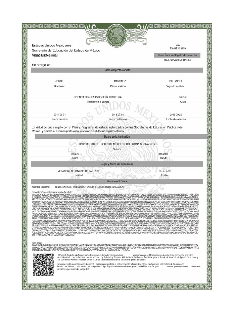 Titulo Profesional Electronico | PDF | México