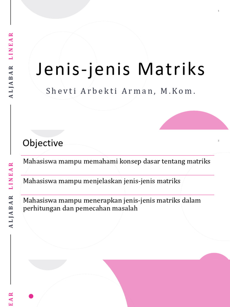 Sifat dan Jenis Matriks Identitas | PDF