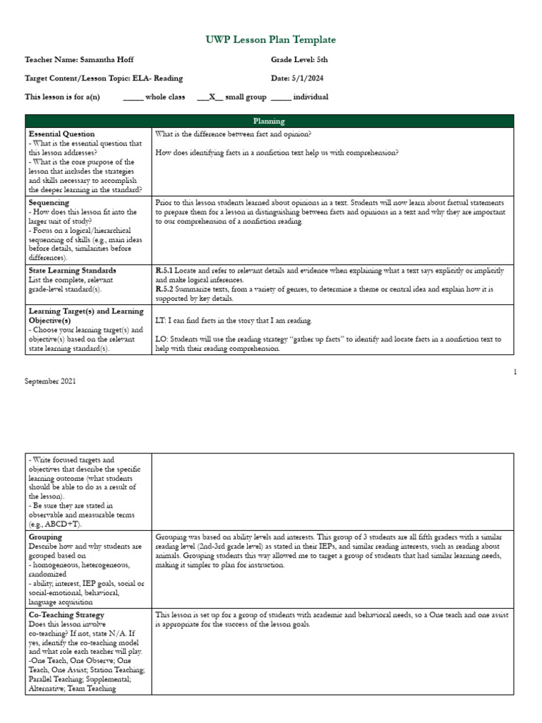 Reading Comprehension Strategy Lesson | PDF | Reading Comprehension ...