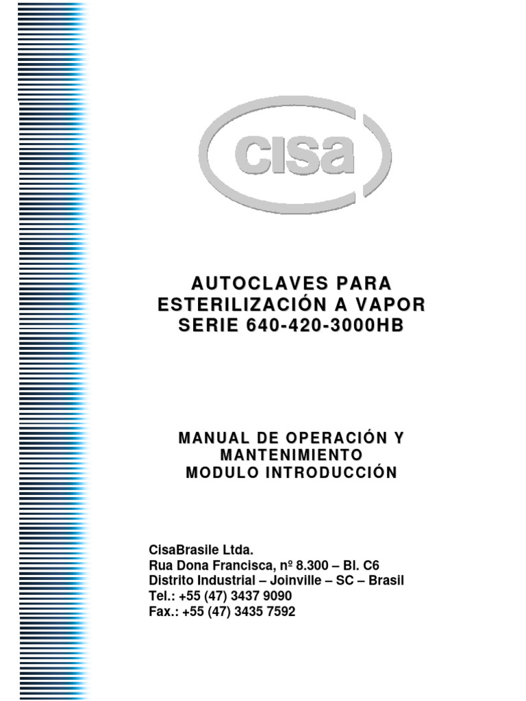 Manual de Operación Autoclaves CISA | PDF | Esterilización ...