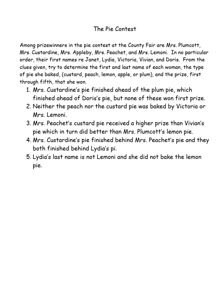The Pie Contest - Tagged | PDF | Peach | Fruit