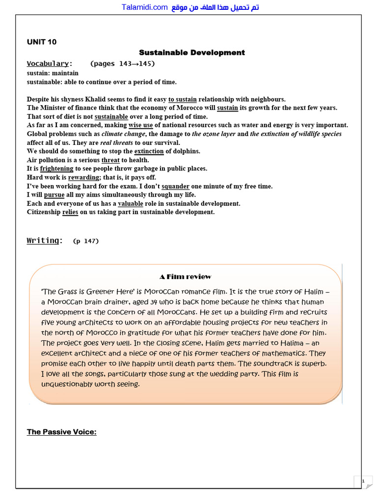 Unit 6 Sustainable Development Lesson 8 | PDF | Sustainable Development ...