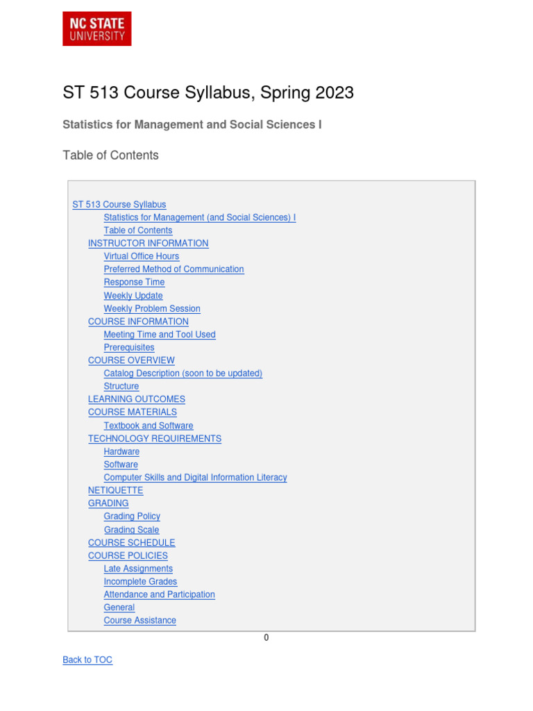513 Spring 2023 Syllabus | PDF | Statistical Inference | Internet Forum