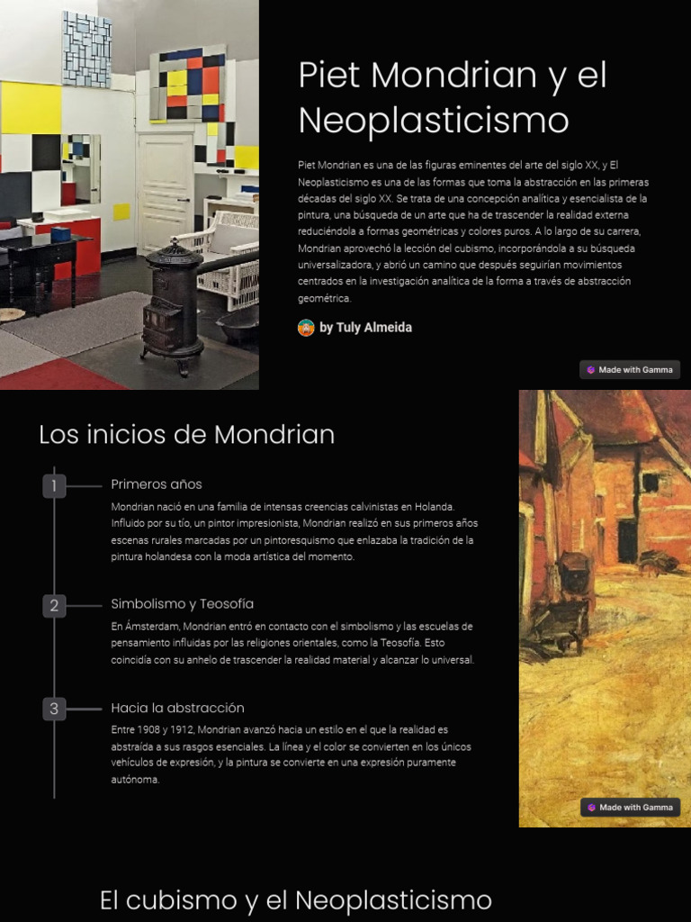 Piet Mondrian y El Neoplasticismo | PDF | Arte abstracto | Cubismo
