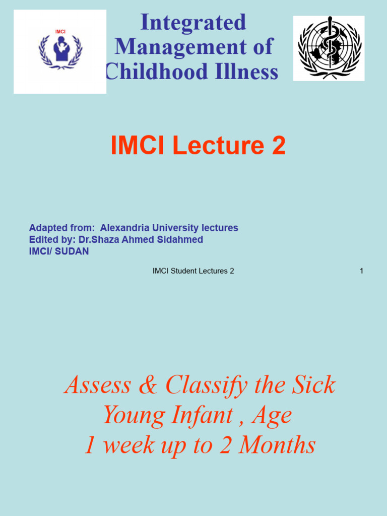 Sudan IMCI 2.pptx CC | PDF | Breastfeeding | Diarrhea