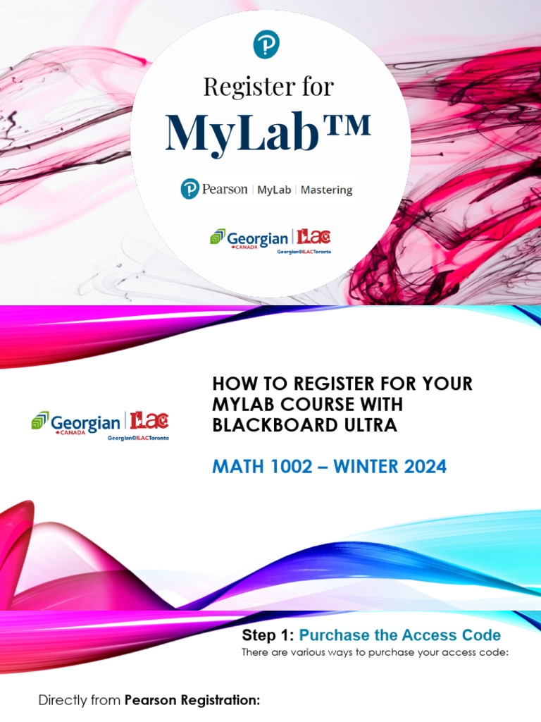 Blackboard U - Student Registration Instructions With MyLab (MATH 1002) | PDF | Credit Card ...