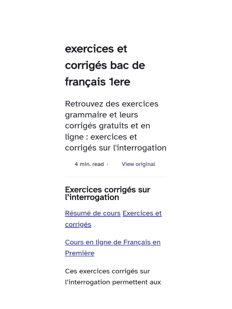 Exercices corrigés sur l'interrogation | PDF | Question | Les Fleurs du mal