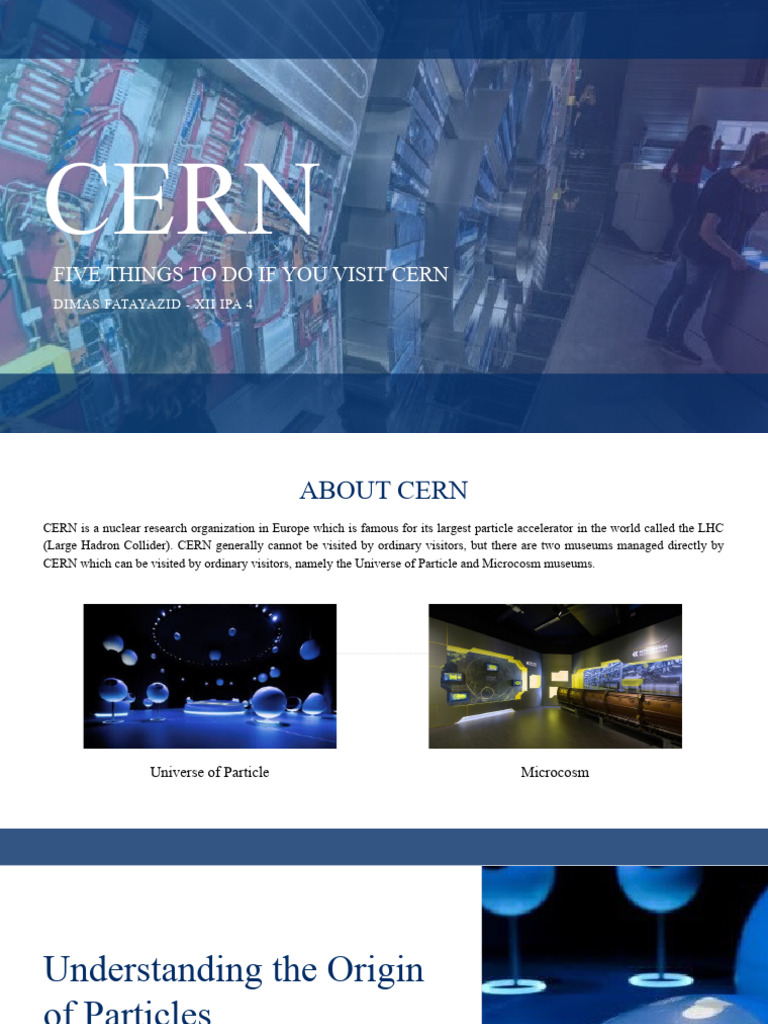 FIVE THINGS YOU CAN DO IN CERN | PDF | Large Hadron Collider | Universe