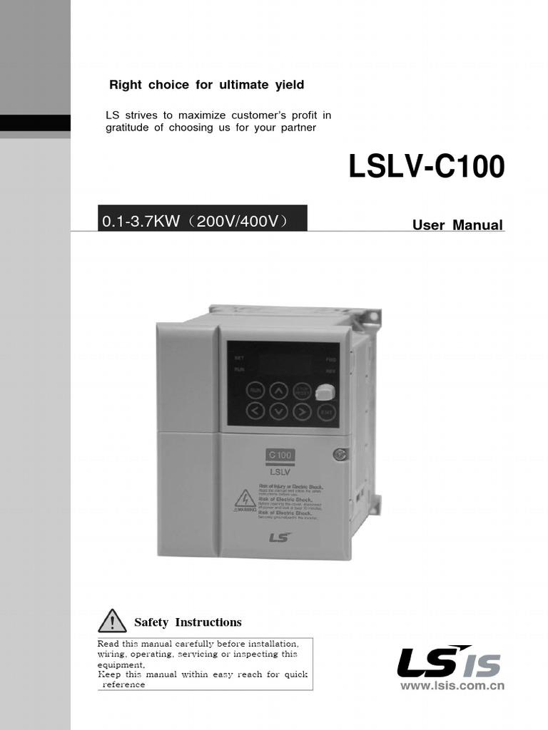 C100 Manual | PDF | Power Inverter | Electric Motor