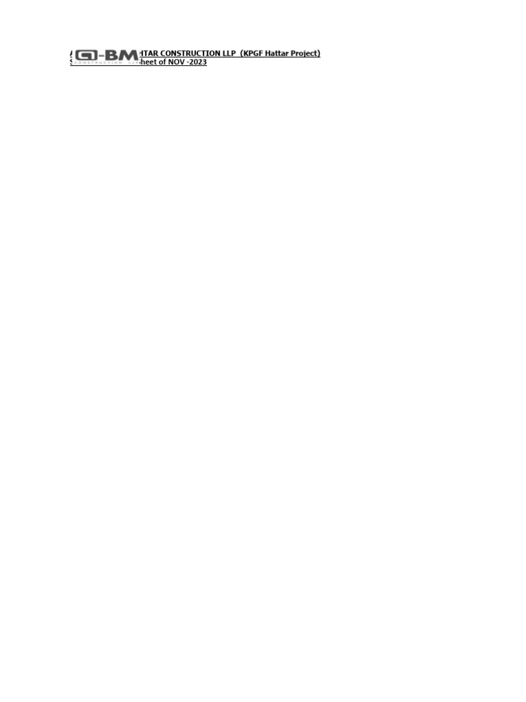 Atten-SHEET NOV-23 Labour & Staff | PDF