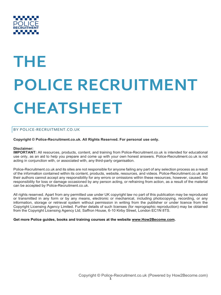 THE Police Recruitment Cheatsheet | PDF | Smartphone | Police