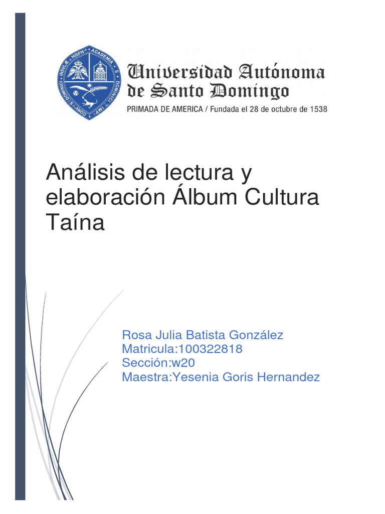 Características de la sociedad Taina y su educación FD (1) | PDF ...