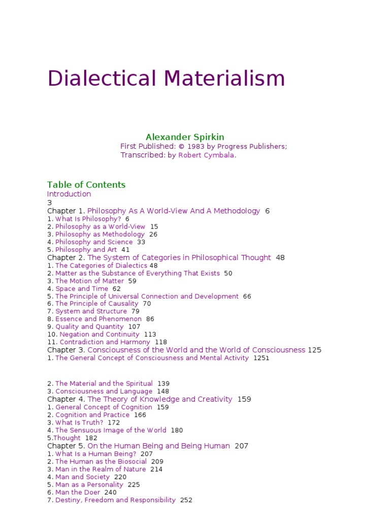 Dialectical Materialism 1 | Idealism | World View