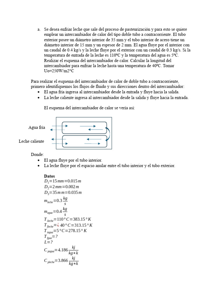 Ejercicio 3a | PDF | Intercambiador de calor | Transferencia de calor
