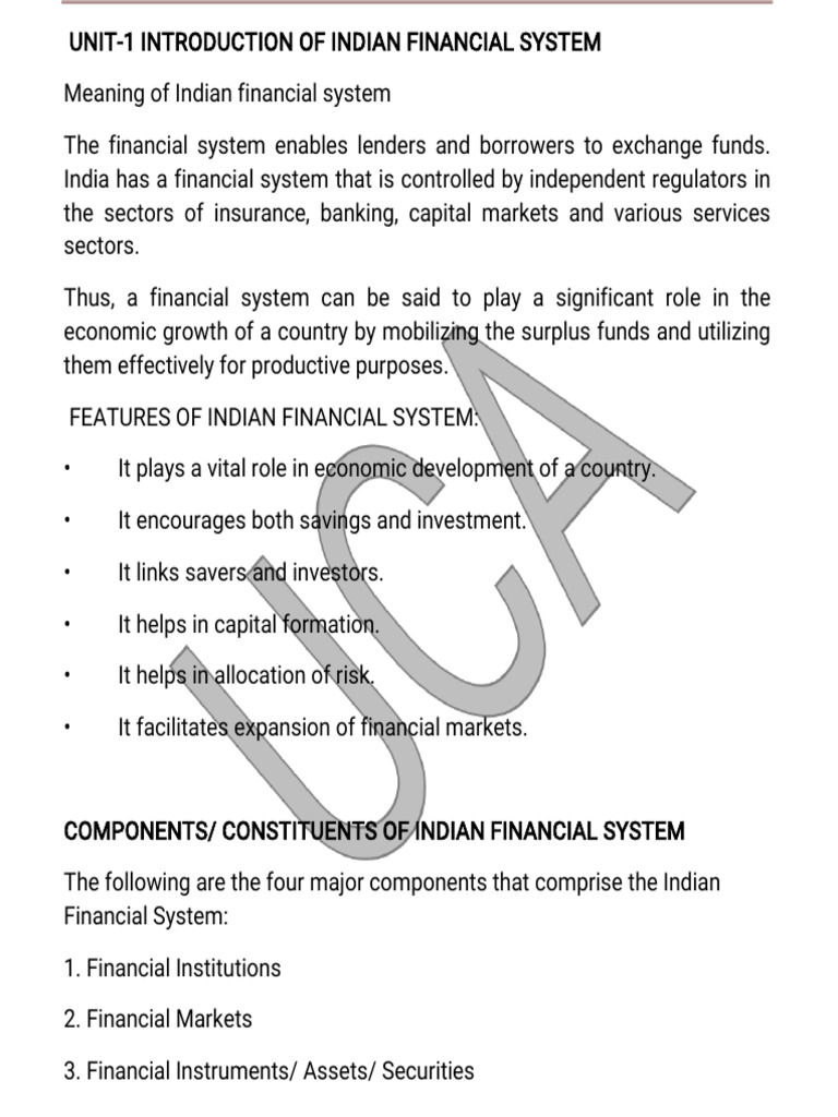 Indian Financial System Overview | PDF
