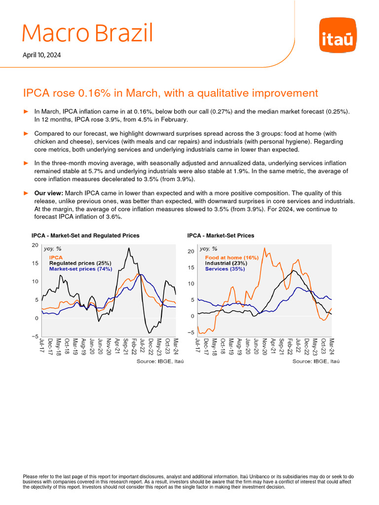 Macro Brazil Ipca | PDF | Inflation | Financial Analyst