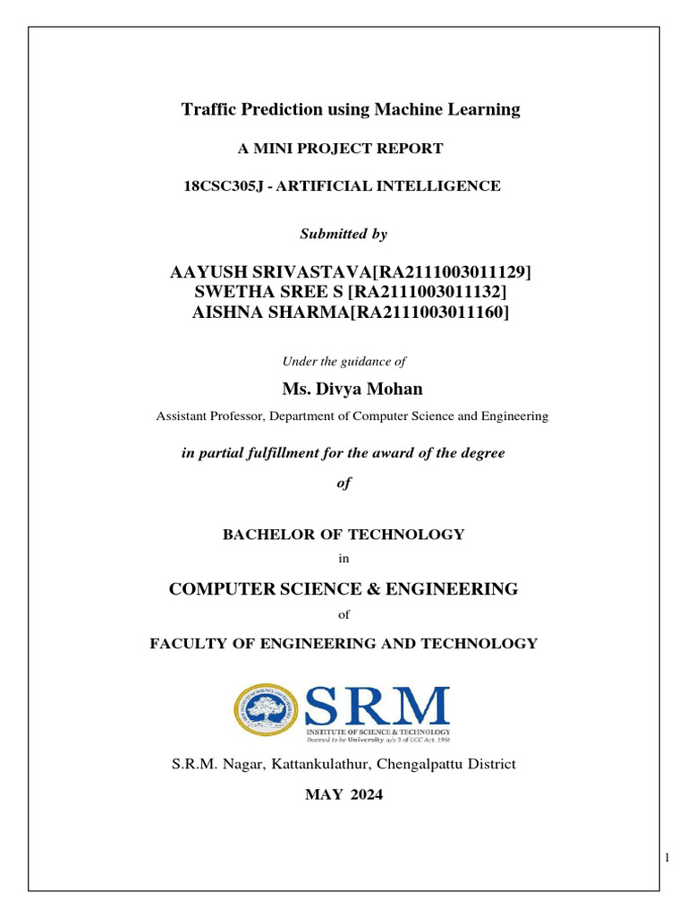 Traffic Prediction with ML | PDF | Machine Learning | Dependent And ...