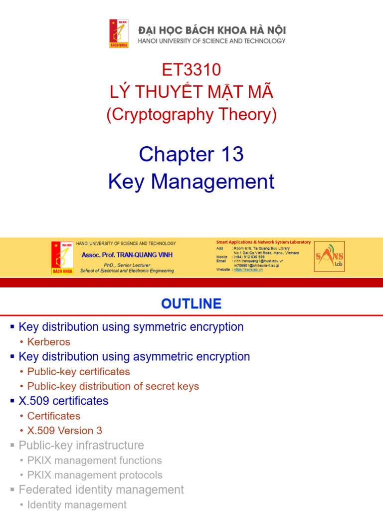 ET3310_CT-13_Key Management | PDF | Public Key Cryptography | Key (Cryptography)
