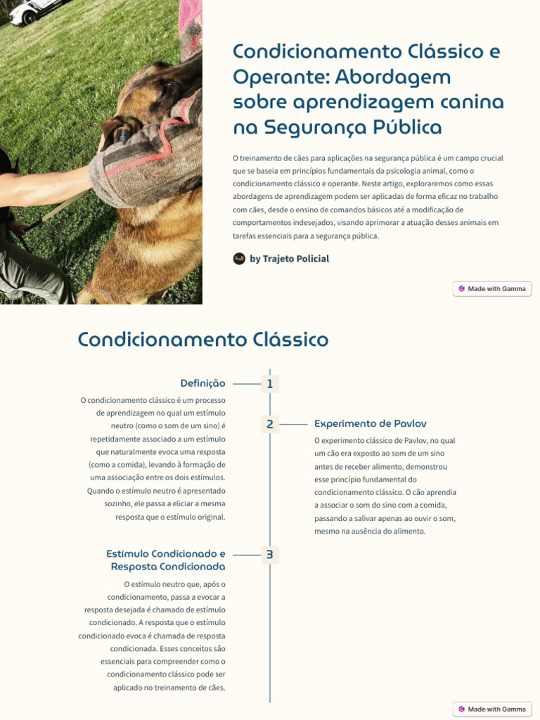 Condicionamento Classico e Operante Abordagem Sobre Aprendizagem Canina ...
