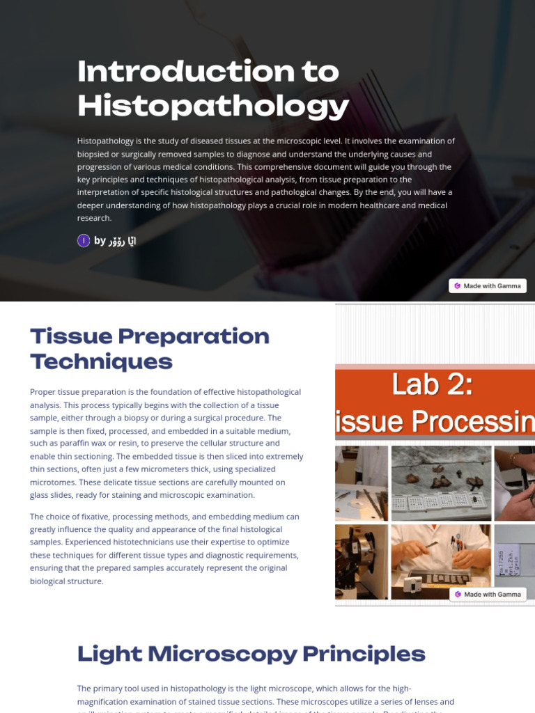 Introduction To Histopathology | PDF | Histology | Histopathology