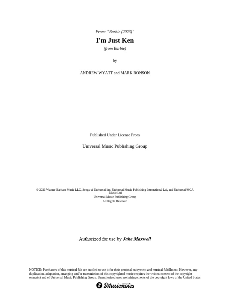 I'm Just Ken | PDF