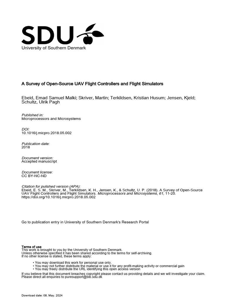 A Survey of Open Source UAV Flight Controllers and Flight Simulator ...
