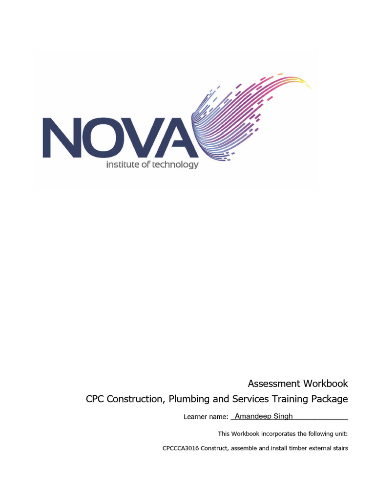 CPCCCA3016 Assessment Workbook - PDF Completed | PDF | Stairs