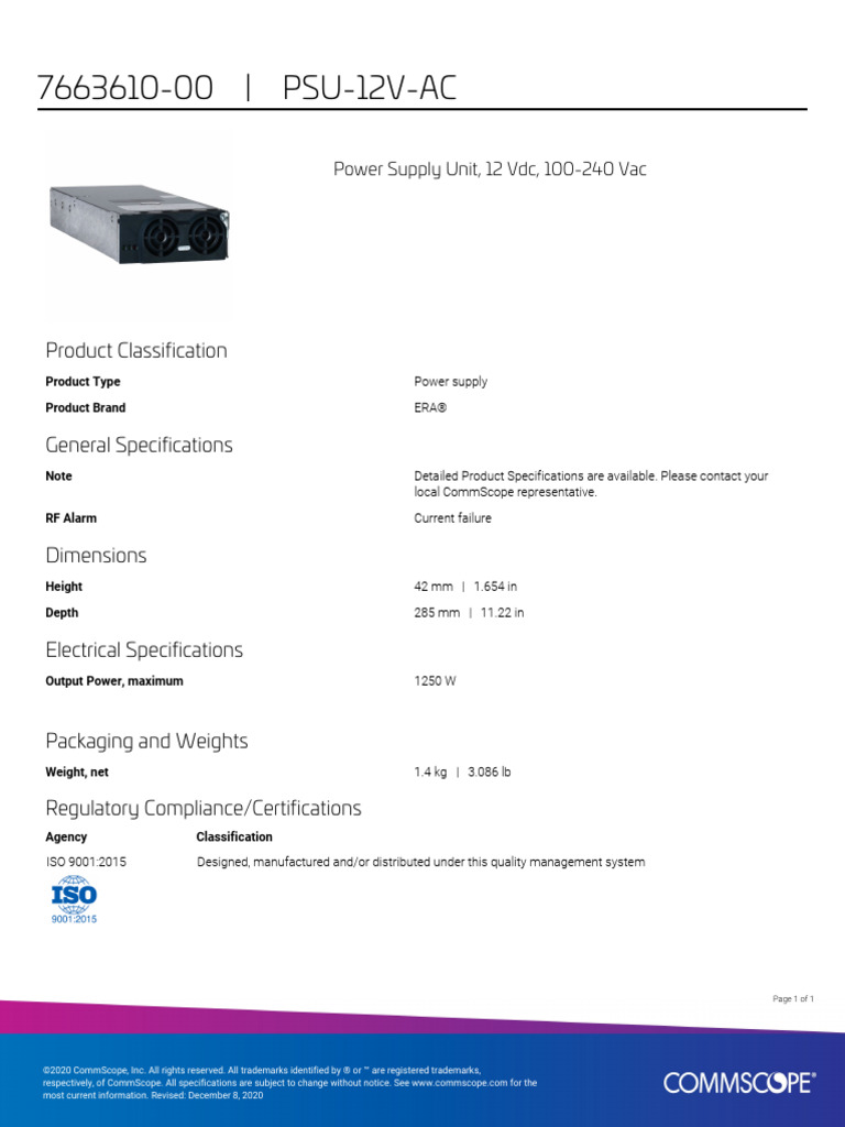 7663610-00 Product Specifications | PDF