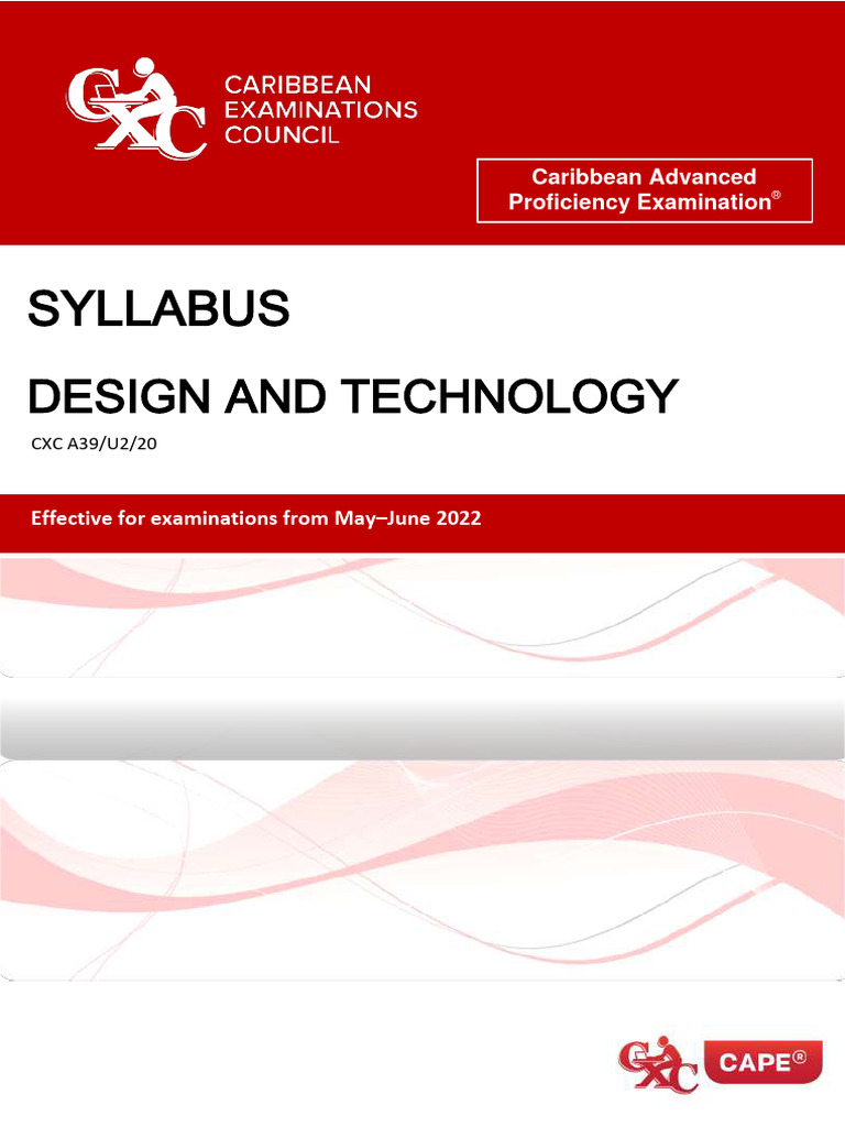 CAPE Design and Technology Syllabus | PDF | Design Thinking | Design